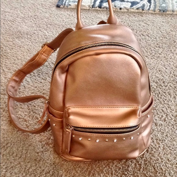 LD | Bags | Ld Rose Gold Mini Backpack With Studs | Poshmark